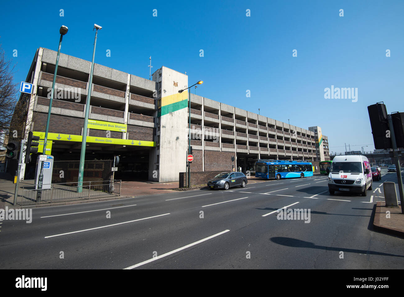 The old Broadmarsh Car Park and Bus Station before demolition work ...