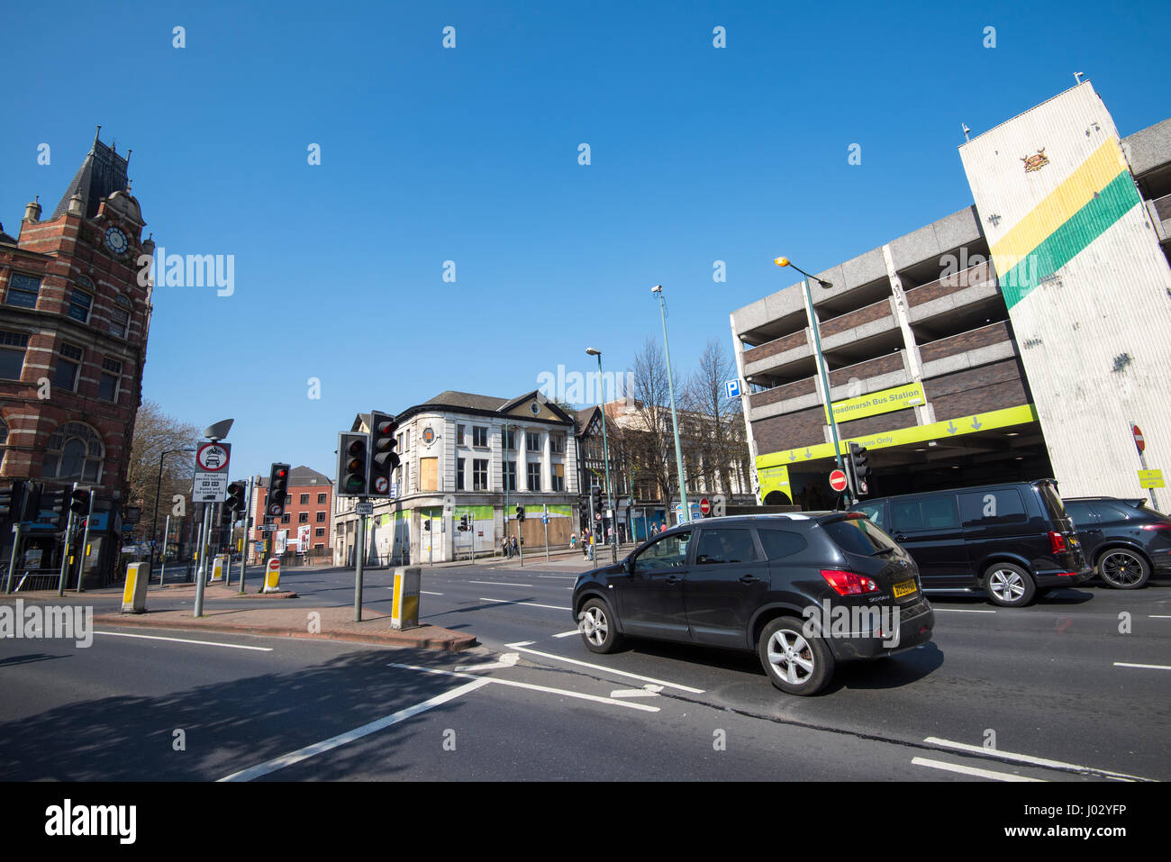 The old Broadmarsh Car Park and Bus Station before demolition work ...
