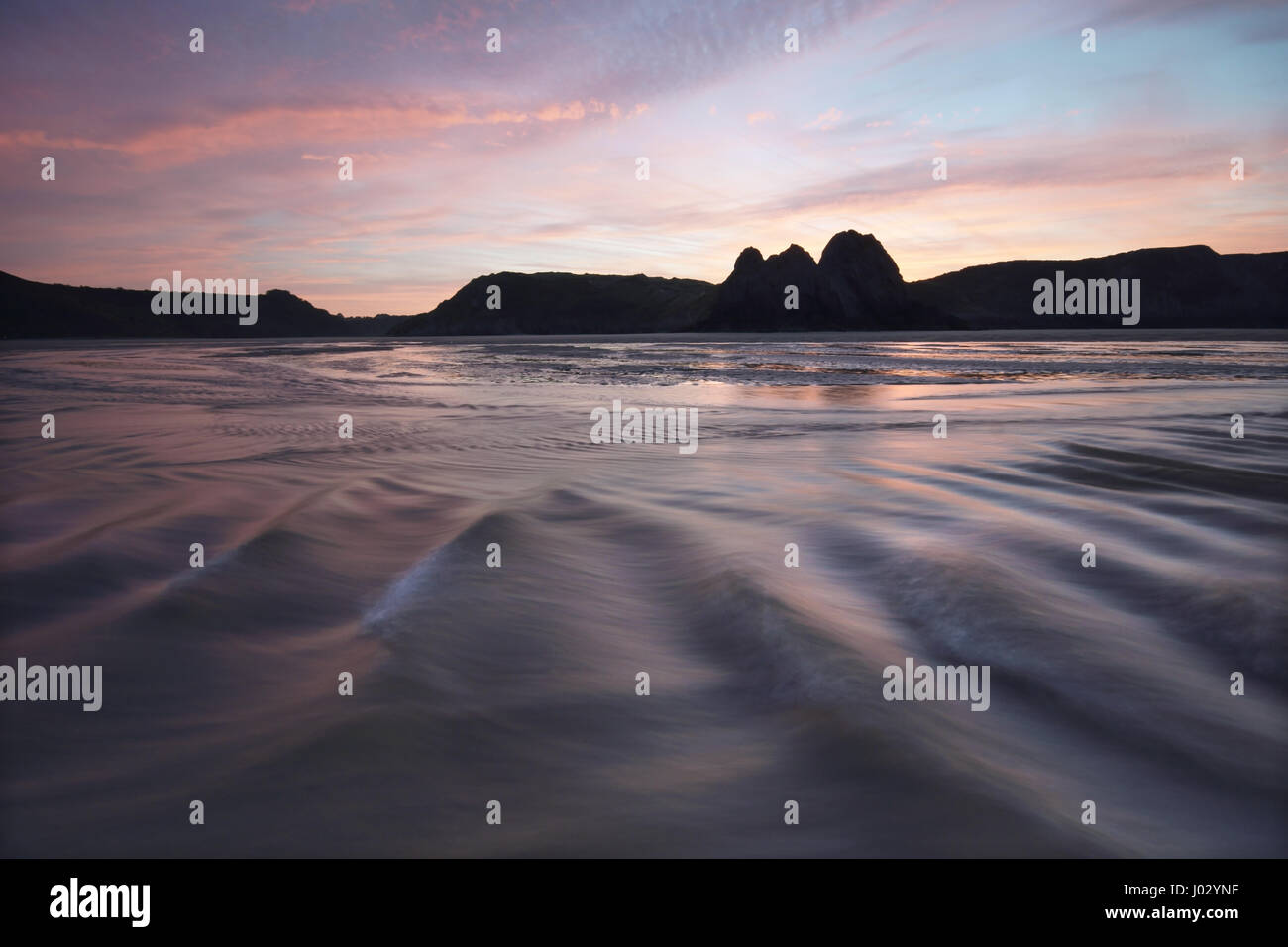 Three cliffs dawn Stock Photo - Alamy