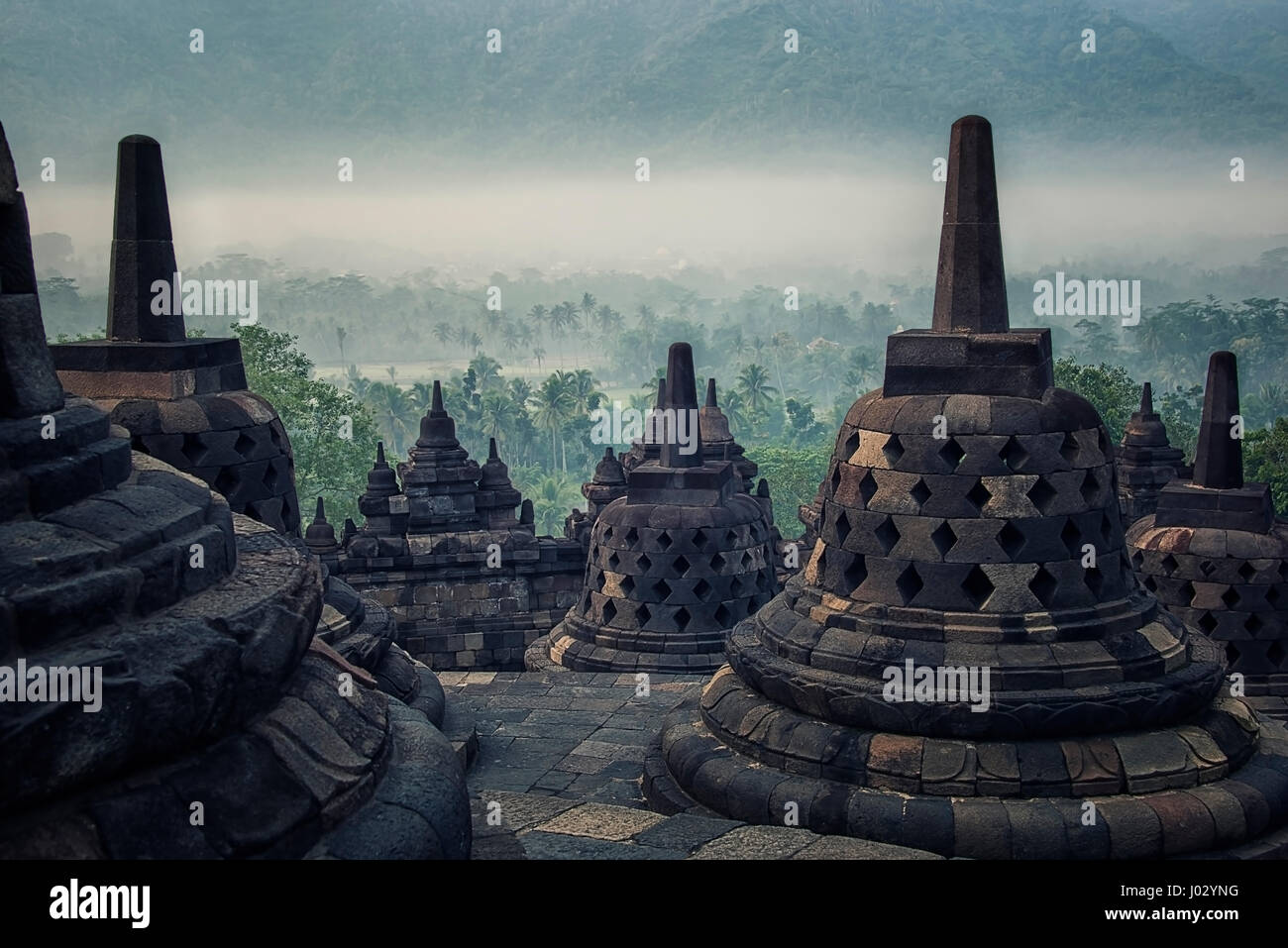 Borobudur temple in Java Stock Photo - Alamy