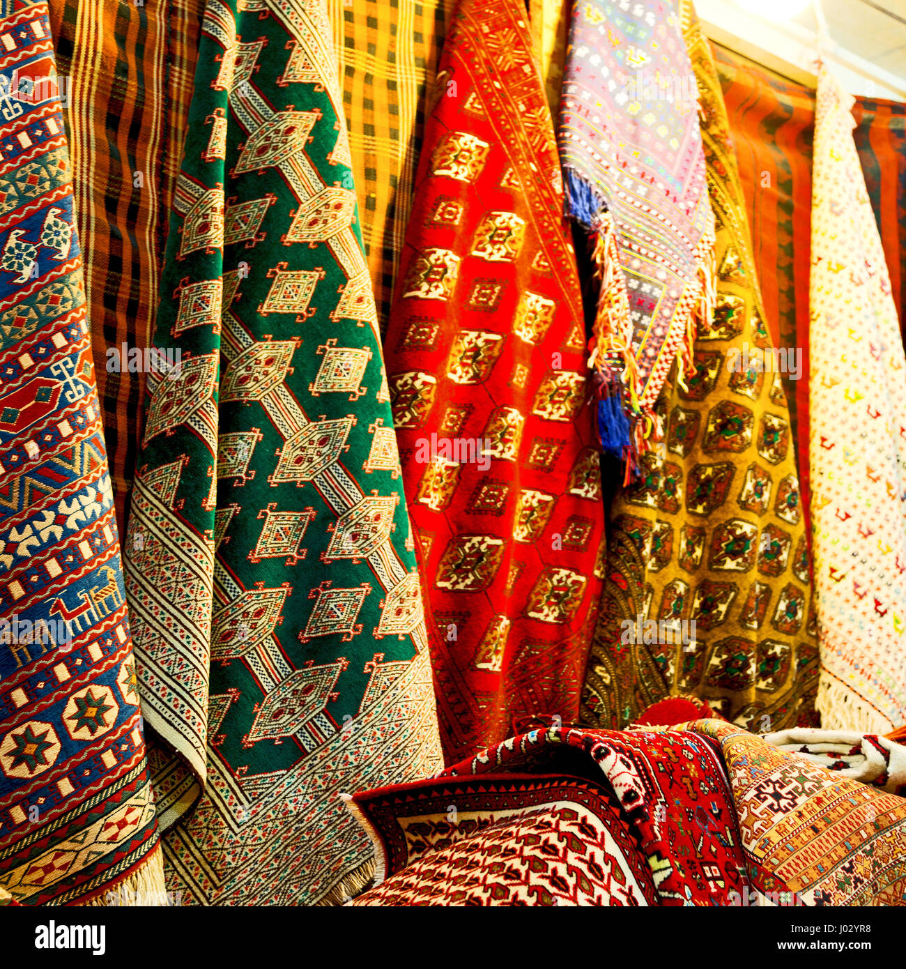 in iran scarf in a market texture abstract of colors and bazaar ...