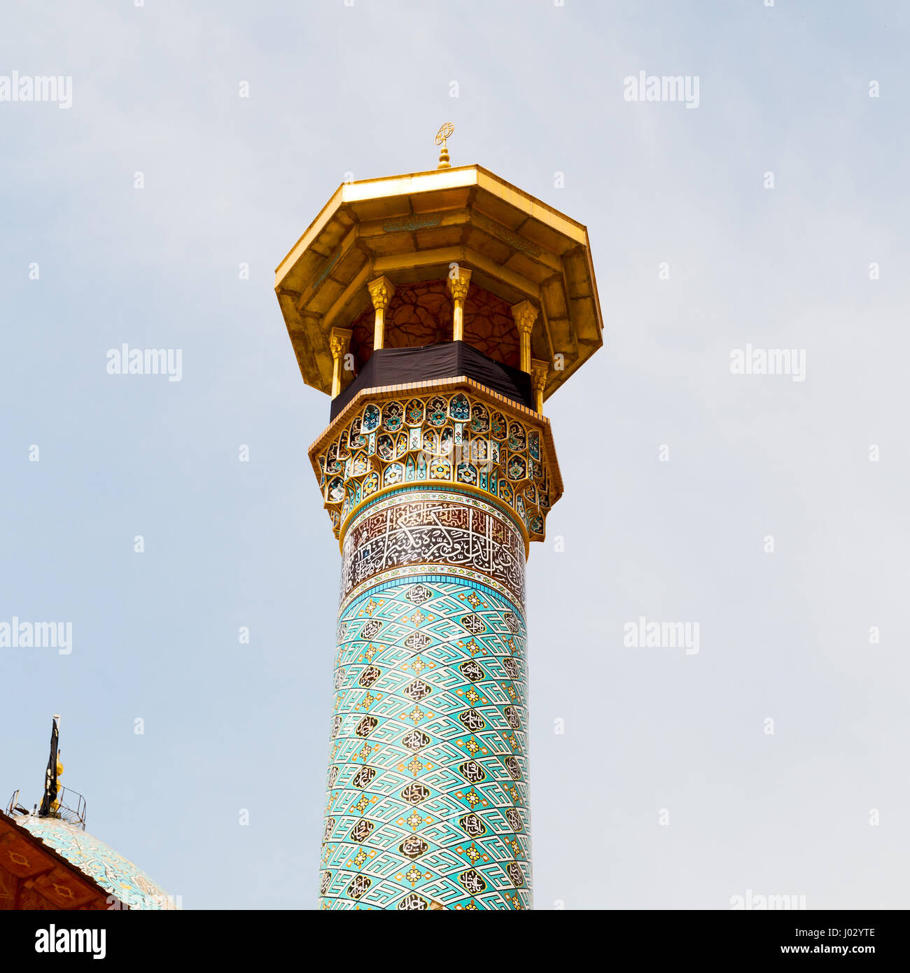 blur in iran blur islamic mausoleum old architecture mosque minaret near the sky Stock Photo - Alamy