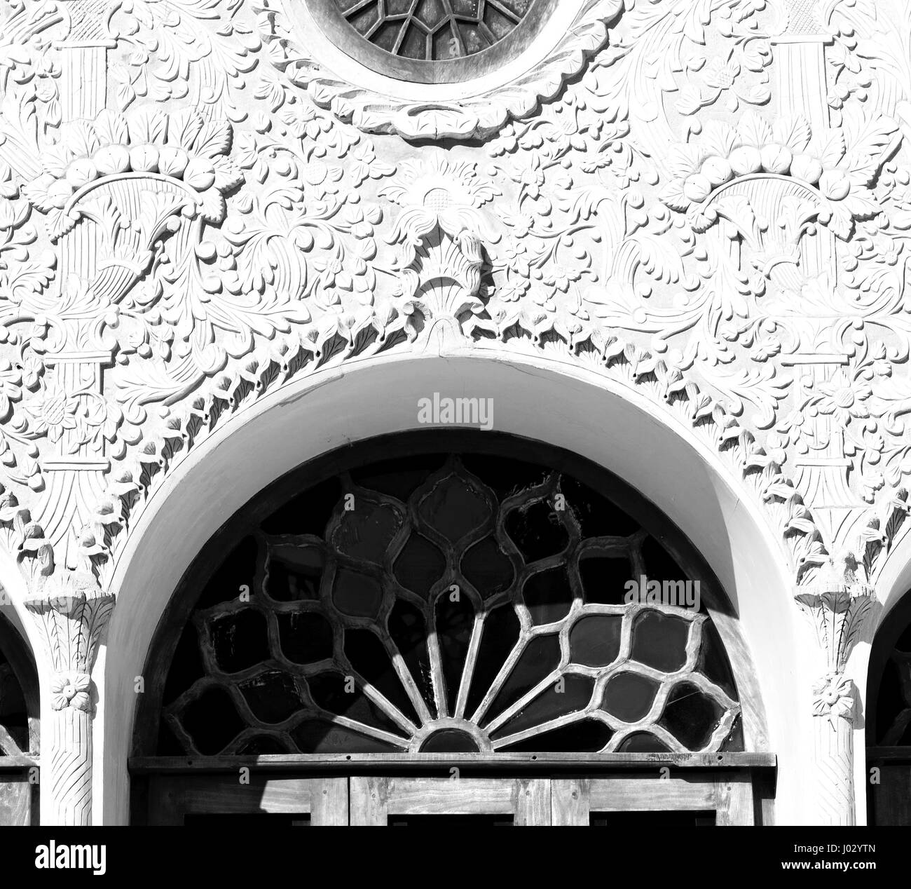 blur in iran kashan the old persian architecture window and glass in ...