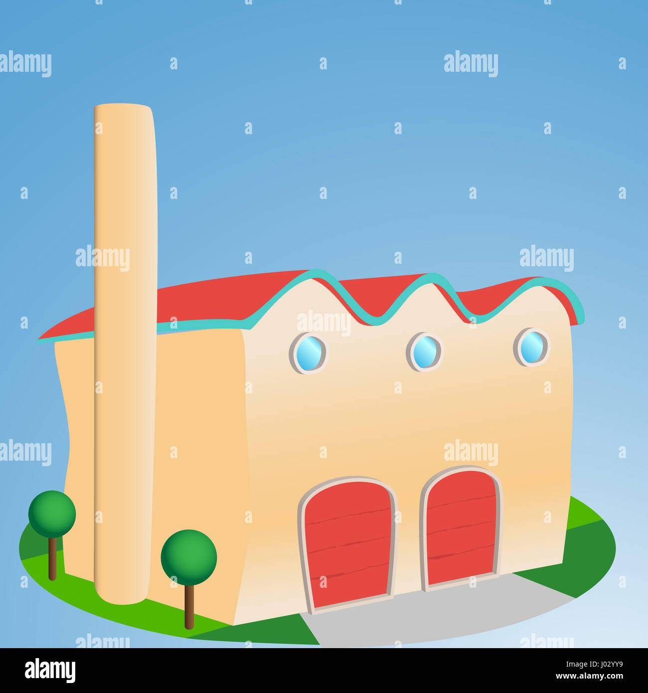 Cartoon style Factory Stock Photo - Alamy