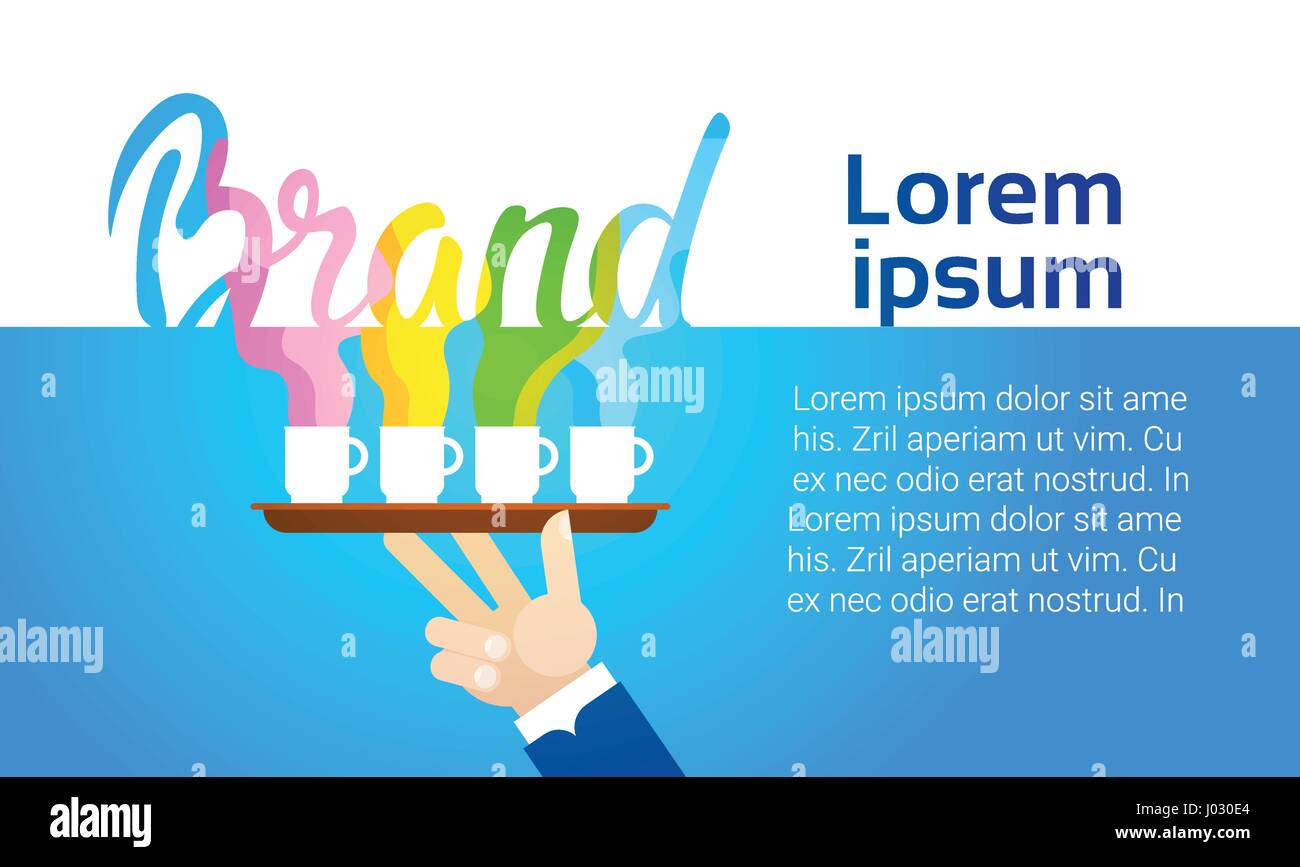 Branding Business Company Advertisement, Hand Hold Coffee Cups On Tray ...