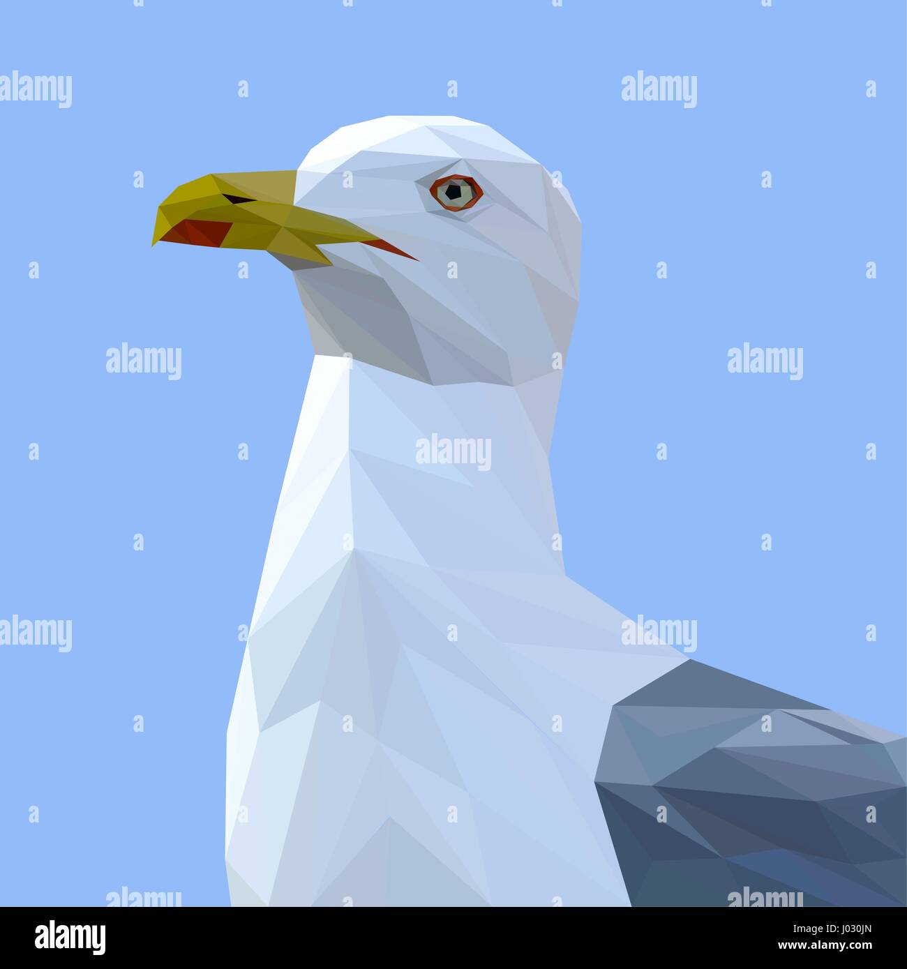 Seagull bird low poly design. Triangle vector illustration Stock Vector ...