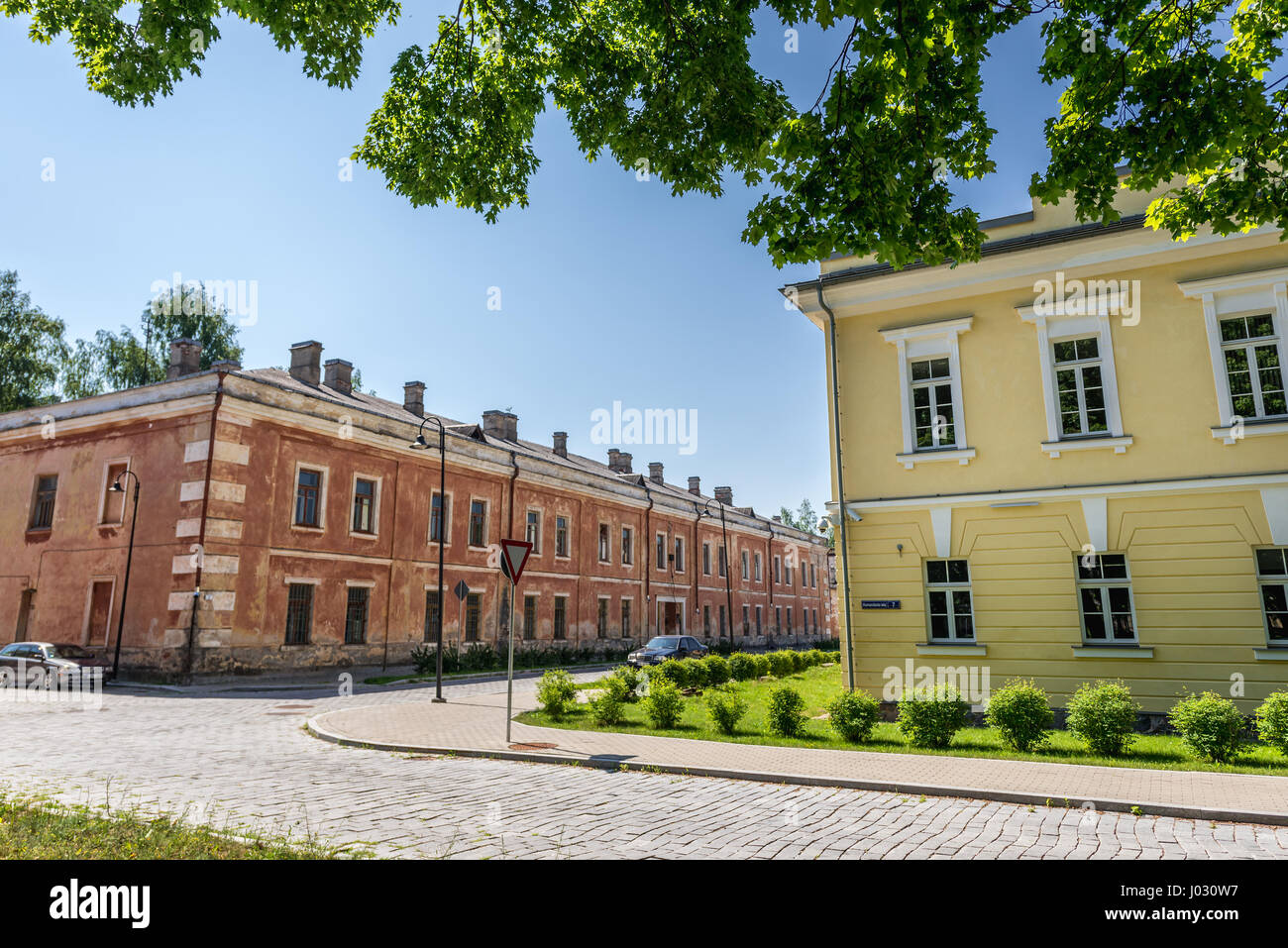 Old and renovated buildings in Daugavpils Fortress (also called ...