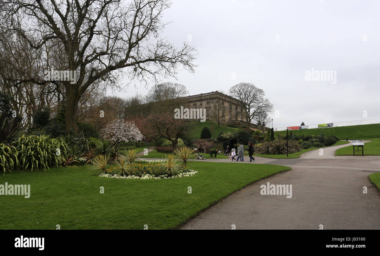 Nottingham castle gardens UK April 2017 Stock Photo - Alamy