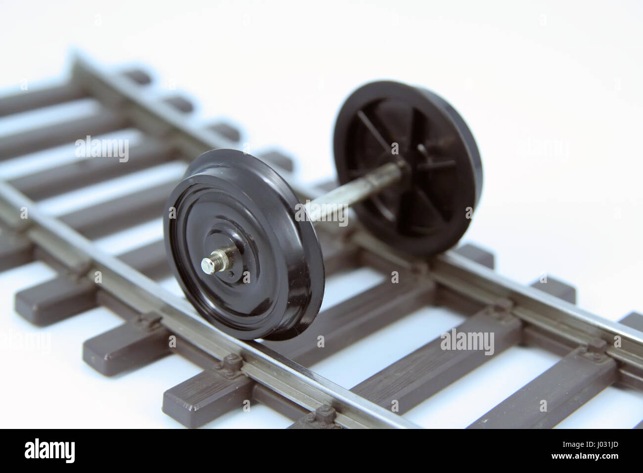 Train model wheels. Small wagon model wheels Stock Photo - Alamy