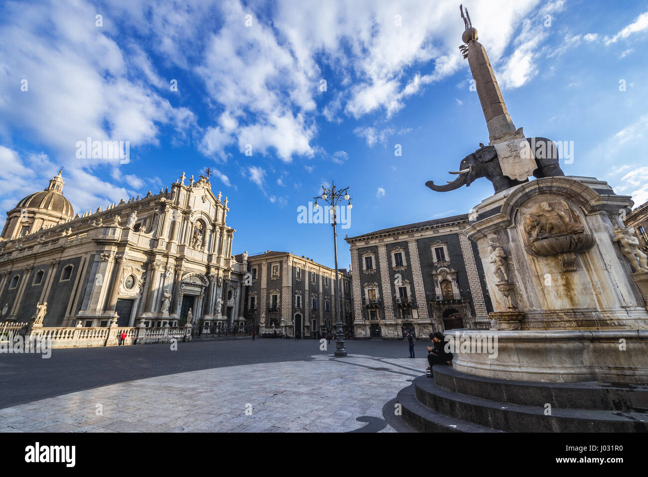 18th century Elephant Fountain (also called u Liotru) on Cathedral ...