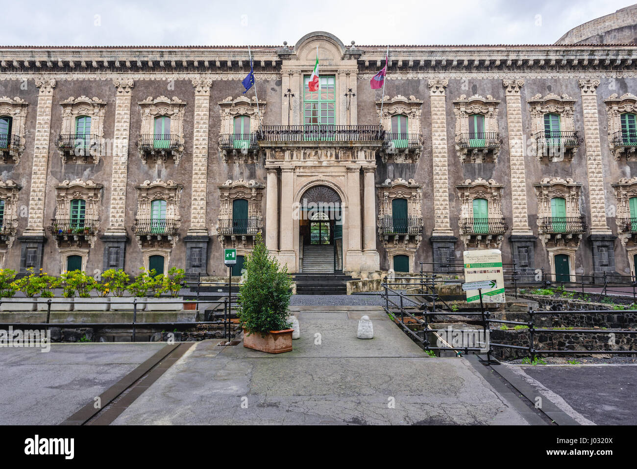 The Benedictine Monastery of San Nicolo l'Arena in Catania city on the ...