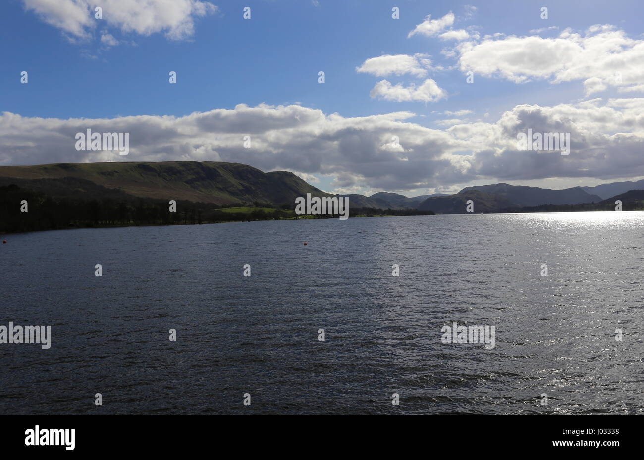 Ullswater viewed from Pooley Bridge Cumbria UK April 2017 Stock Photo ...
