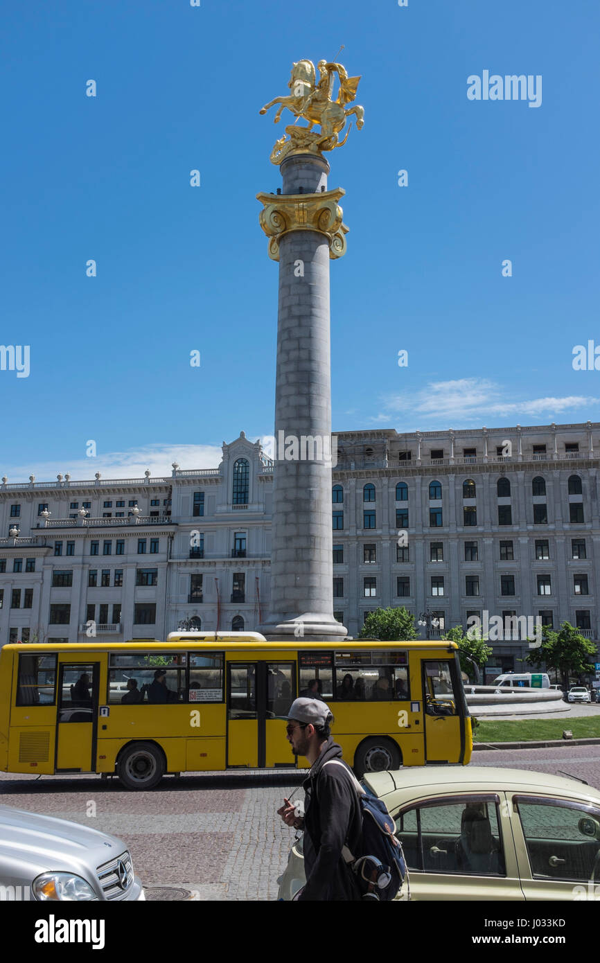 St George Statue, Freedom Square, Tbilisi, Georgia, Eastern Europe ...