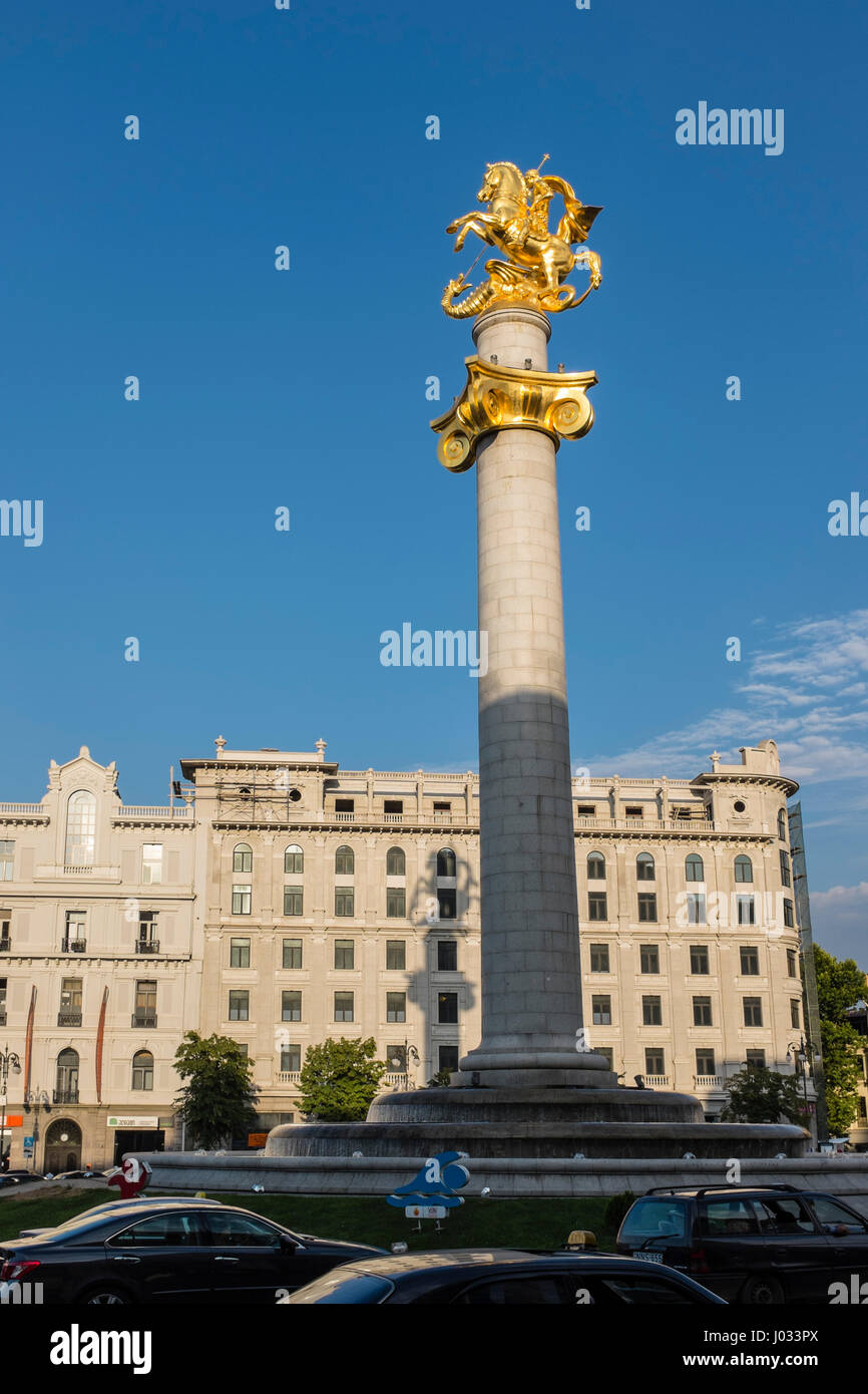 St George Statue, Freedom Square, Tbilisi, Georgia, Eastern Europe ...