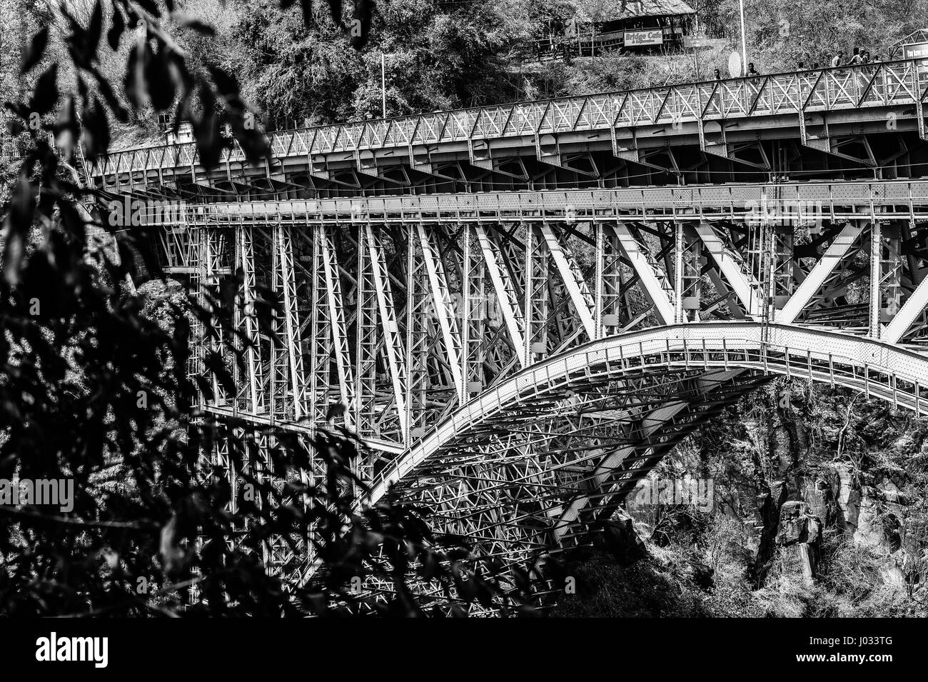Victoria falls bridge africa Black and White Stock Photos & Images - Alamy