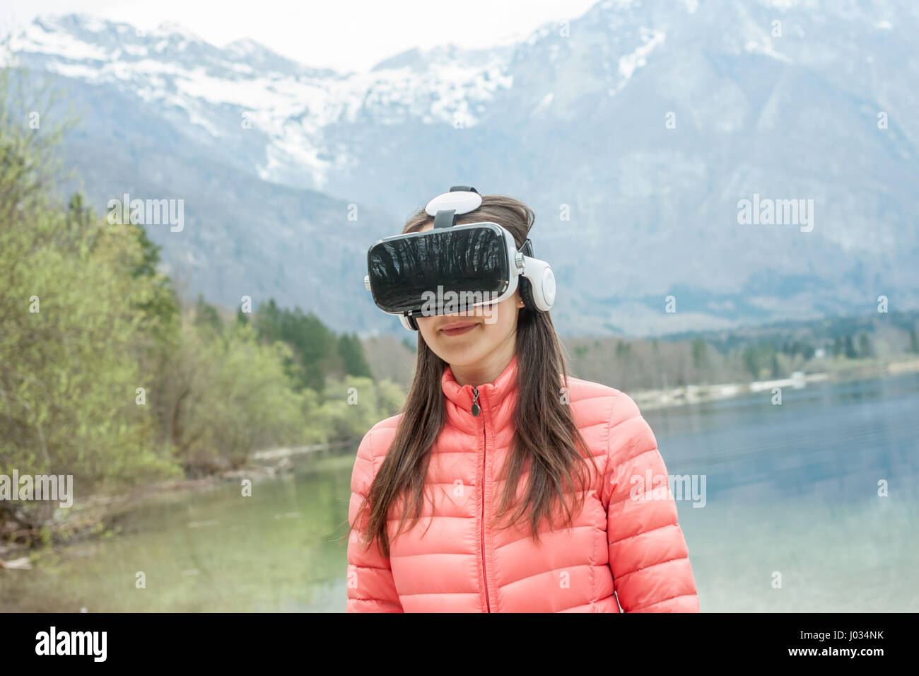 young woman in VR glasses Stock Photo - Alamy