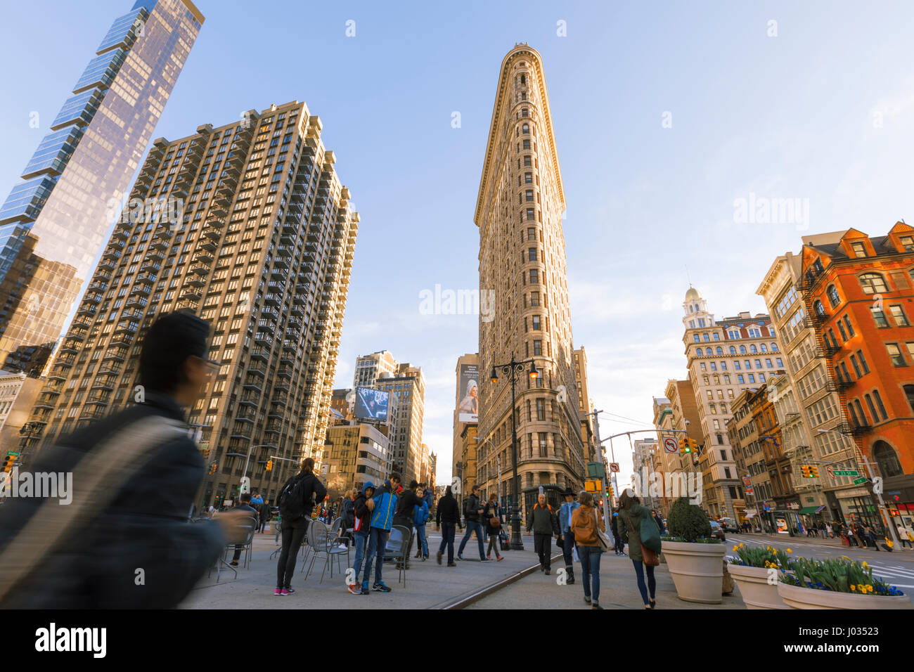 New York City, USA-April 8, 2017: Flatiron Building has been called ...