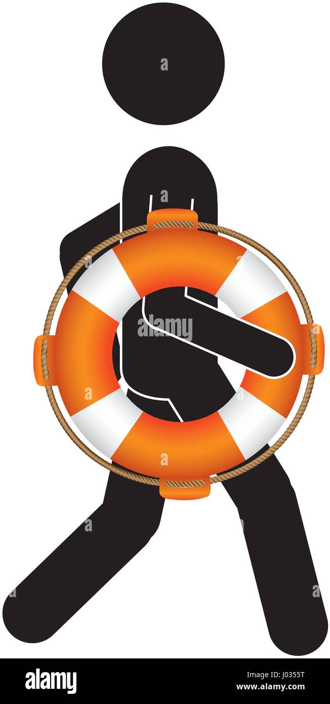 Drowning man silhouette Stock Vector Images - Alamy