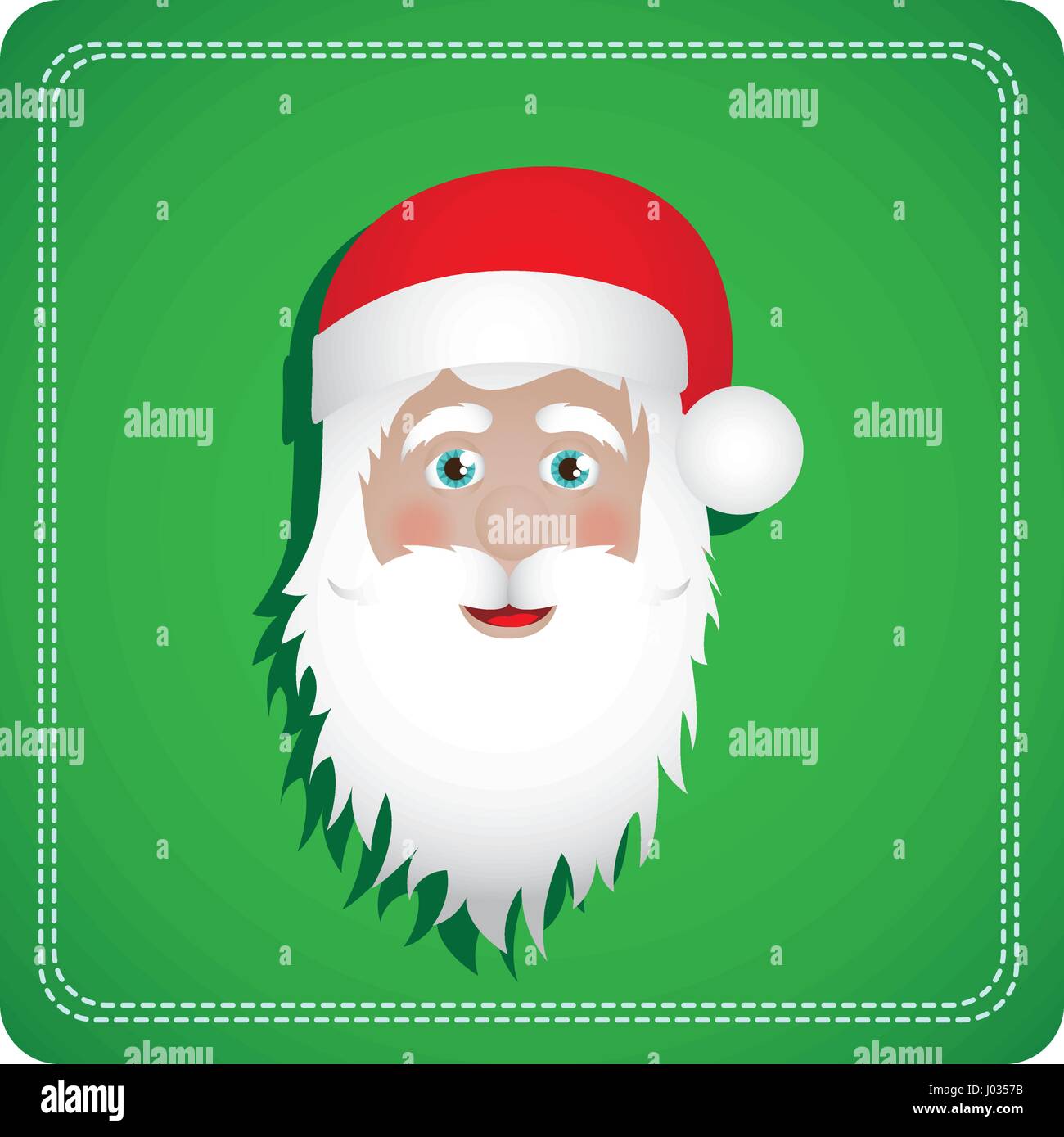 colorful square frame with christmas santa claus face Stock Vector ...