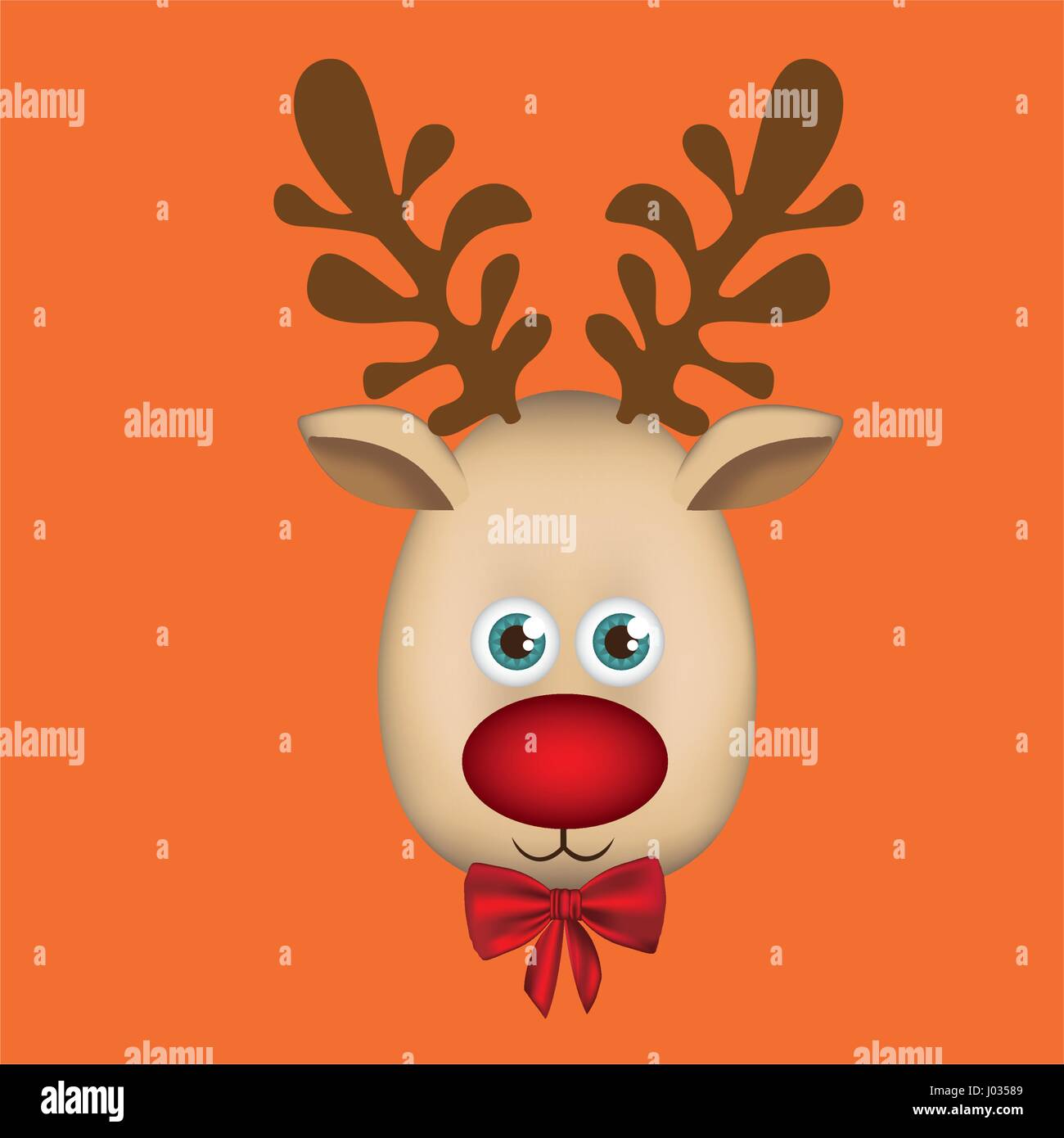 Christmas Reindeer Face