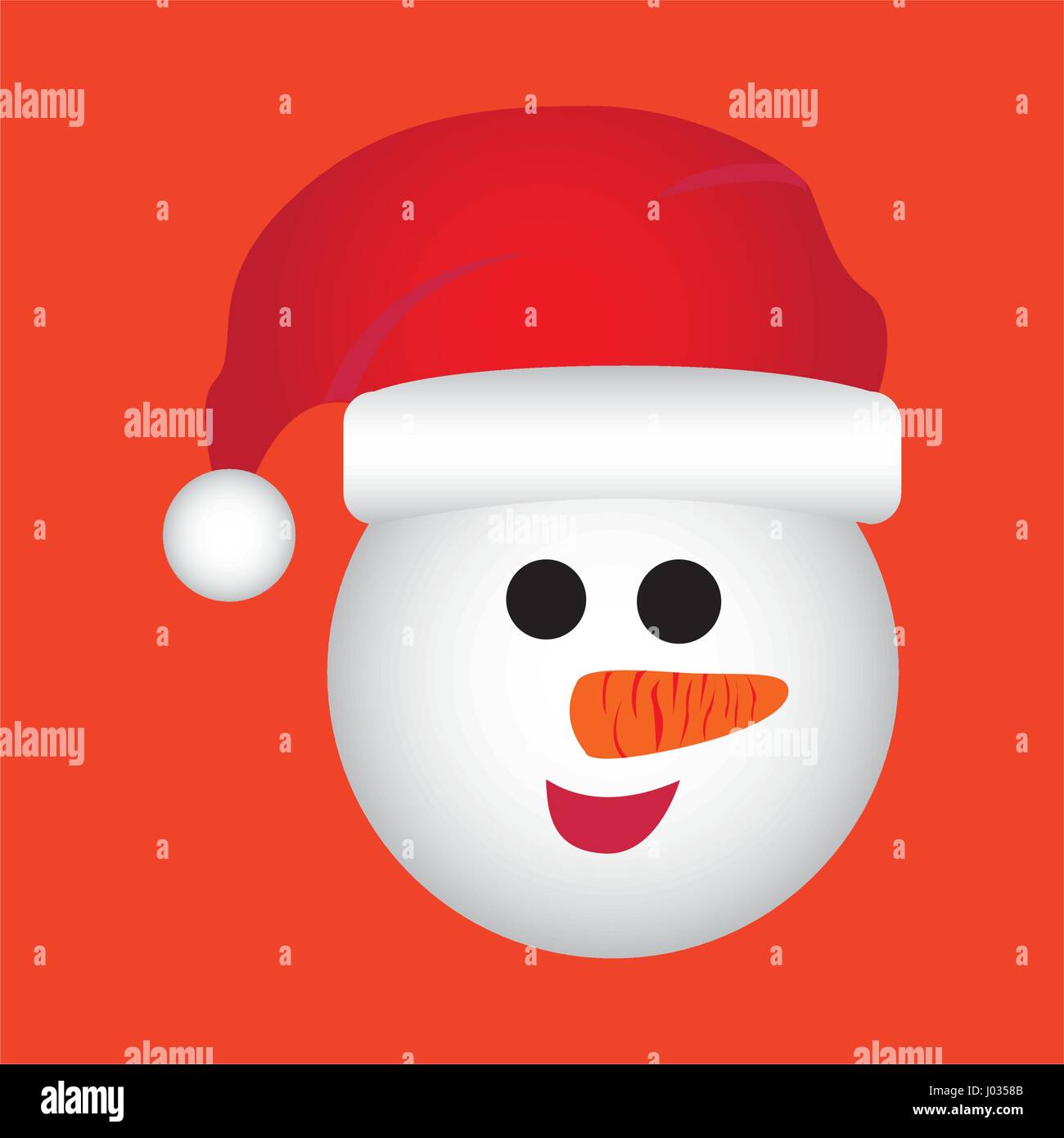 red square frame with cartoon snowman christmas face Stock Vector Image ...