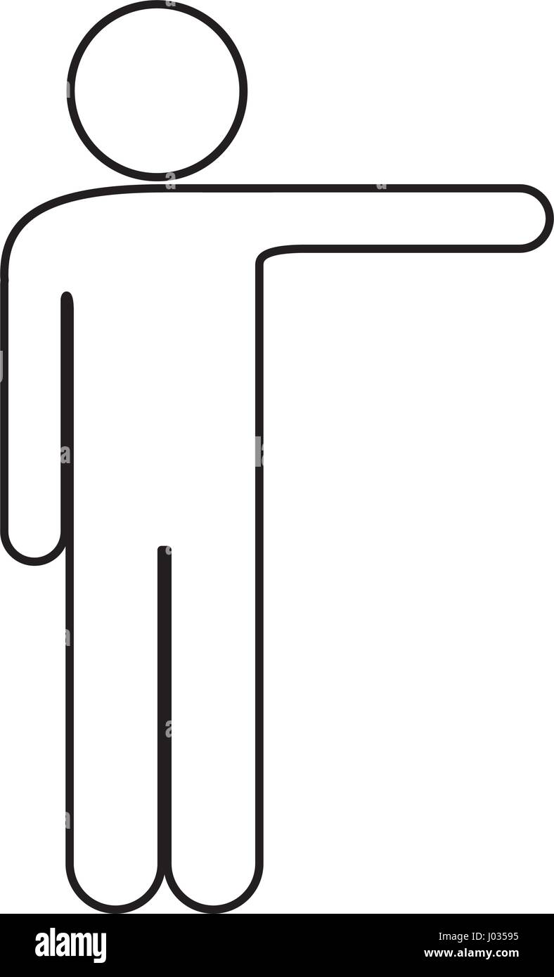 silhouette pictogram male pointing to side Stock Vector Image & Art - Alamy