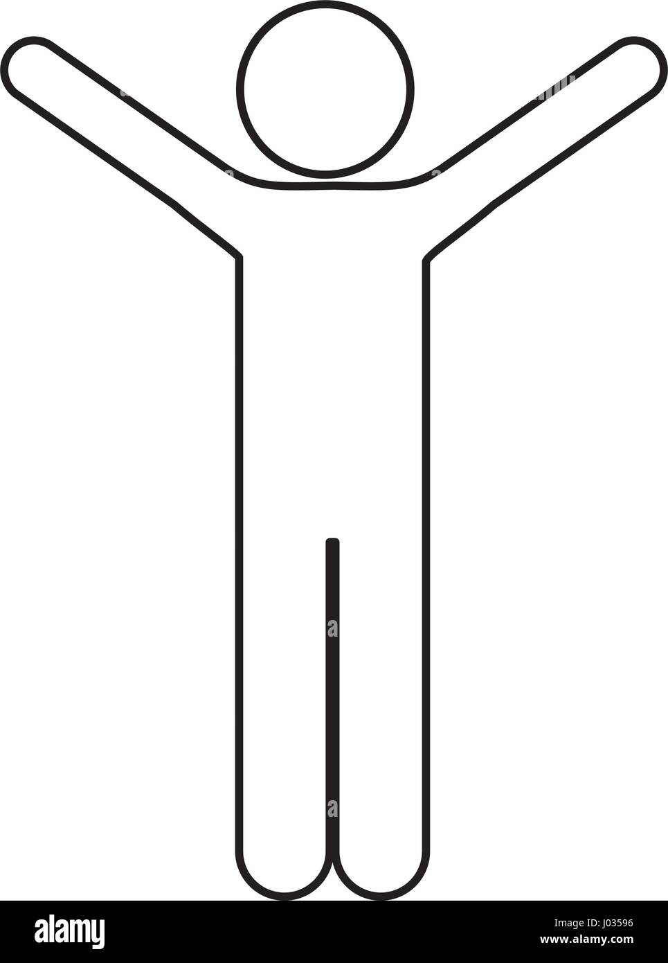 silhouette pictogram male with open arms Stock Vector Image & Art - Alamy