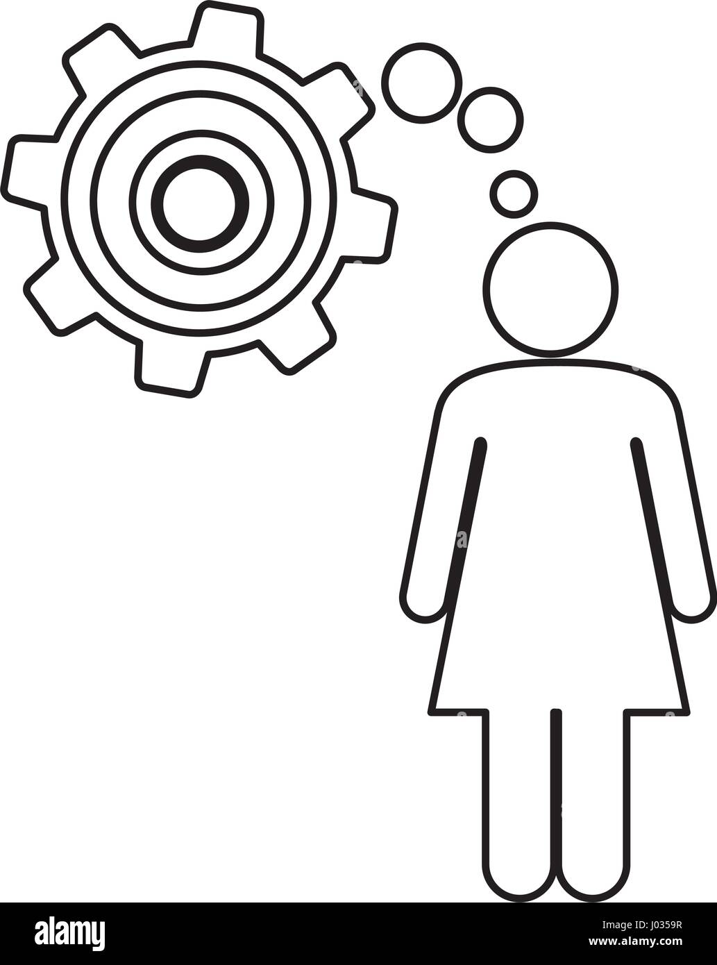 silhouette pictogram woman thought in a pinion Stock Vector Image & Art ...