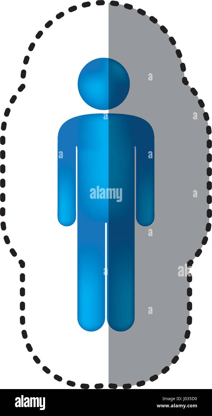 sticker 3D colorful pictogram man design Stock Vector Image & Art - Alamy