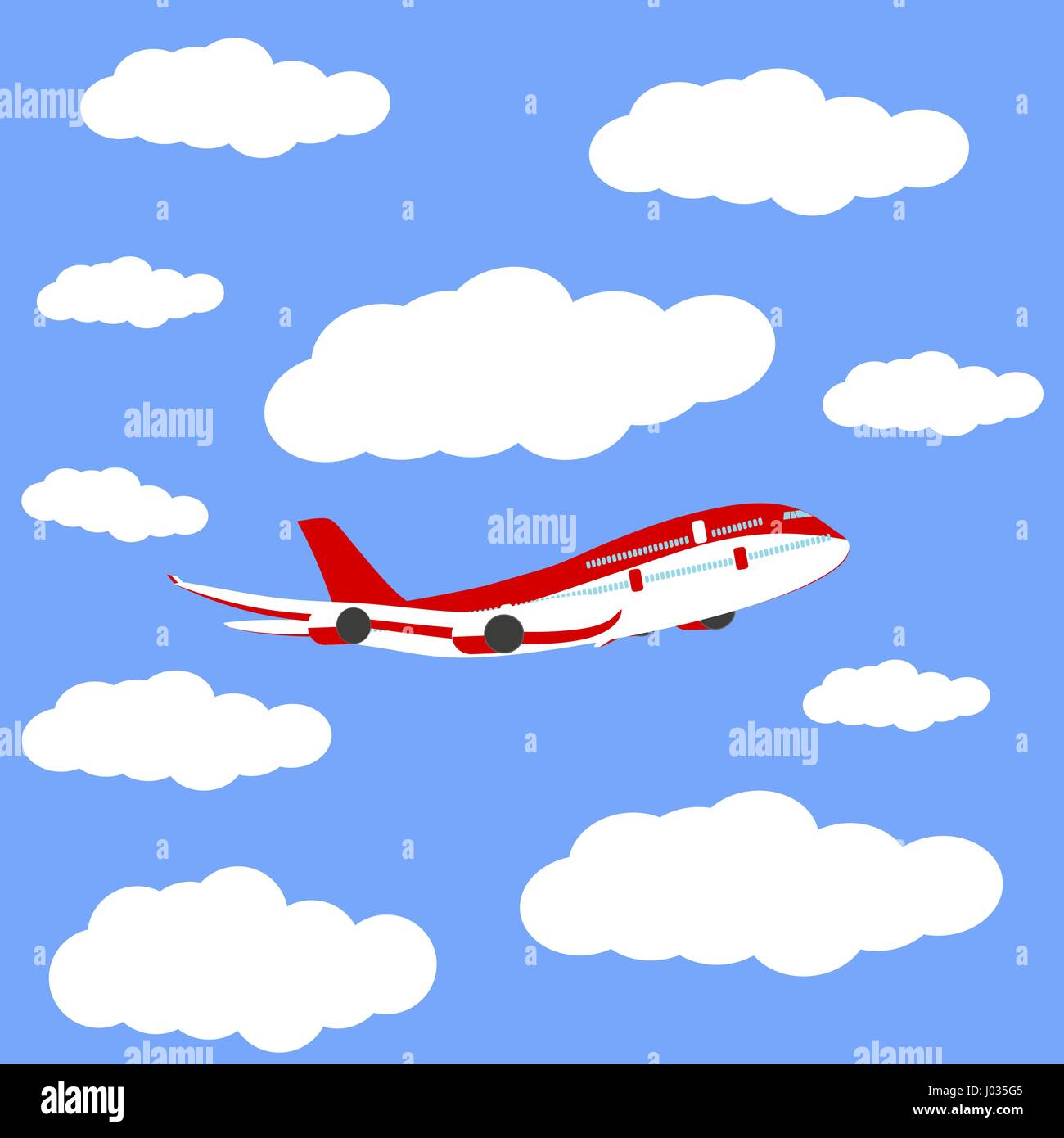 Airplane landing in Stock Vector Images - Alamy