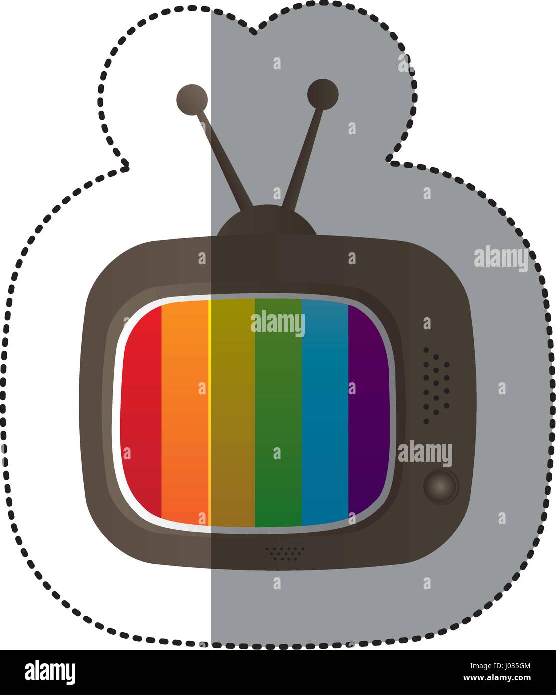 Vintage television sticker hi-res stock photography and images - Alamy