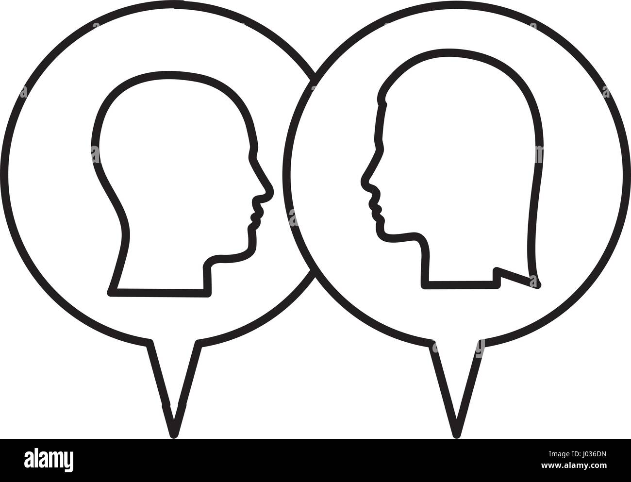 silhouette relief dialogue between man and woman Stock Vector Image ...