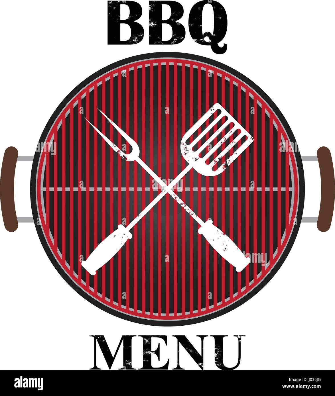 Grunge grill menu isolated on white background, vector illustration ...