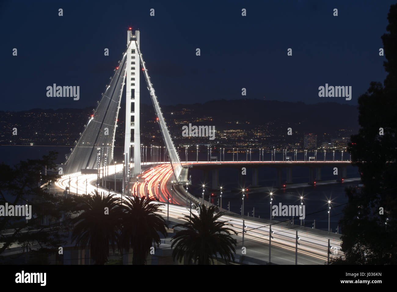 Silhouette san francisco oakland bay bridge hi-res stock photography ...