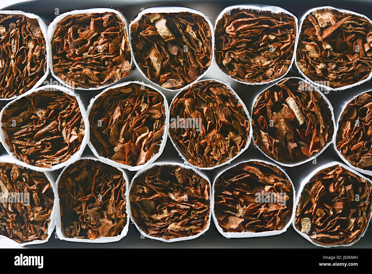 Closeup for tobacco cigarettes texture or background Stock Photo - Alamy