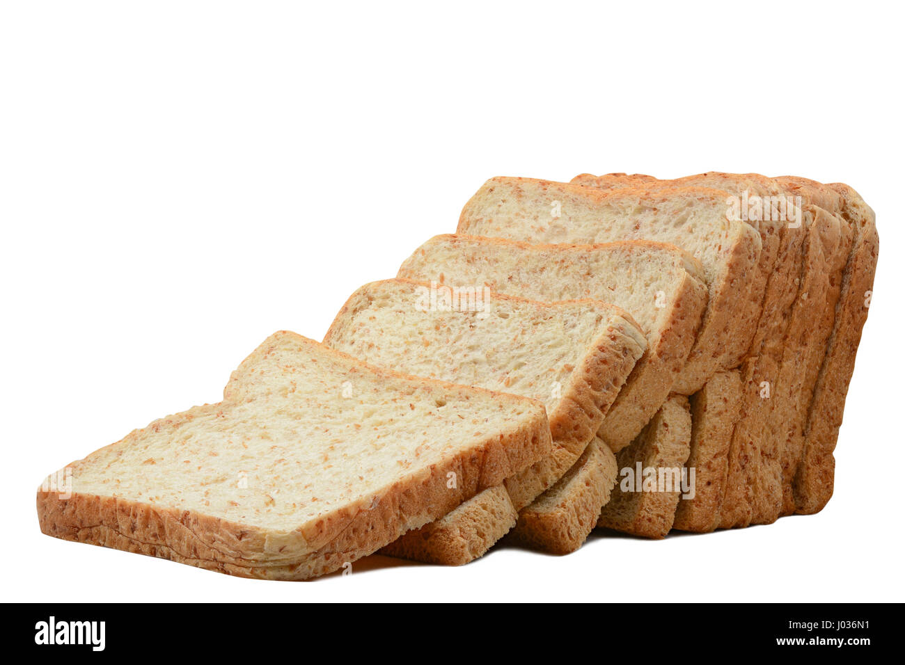 Sliced whole wheat bread isolated on white background Stock Photo - Alamy