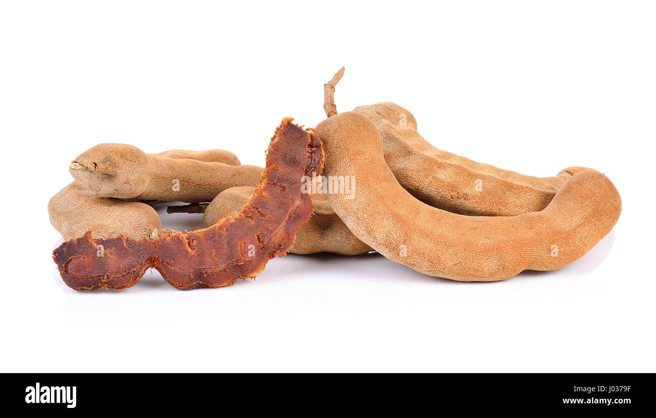 Tamarind on white background Stock Photo - Alamy