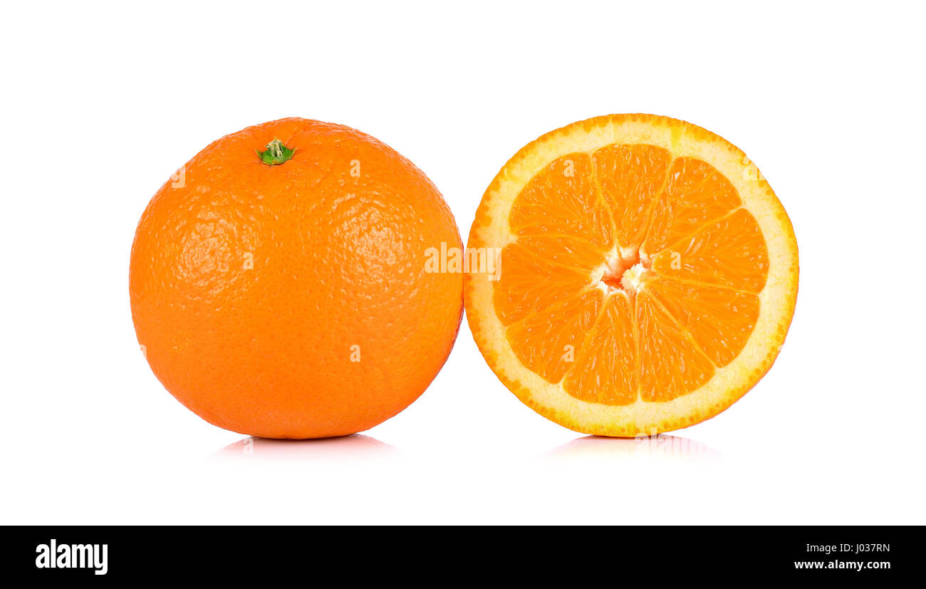 Ripe orange isolated on white background Stock Photo - Alamy