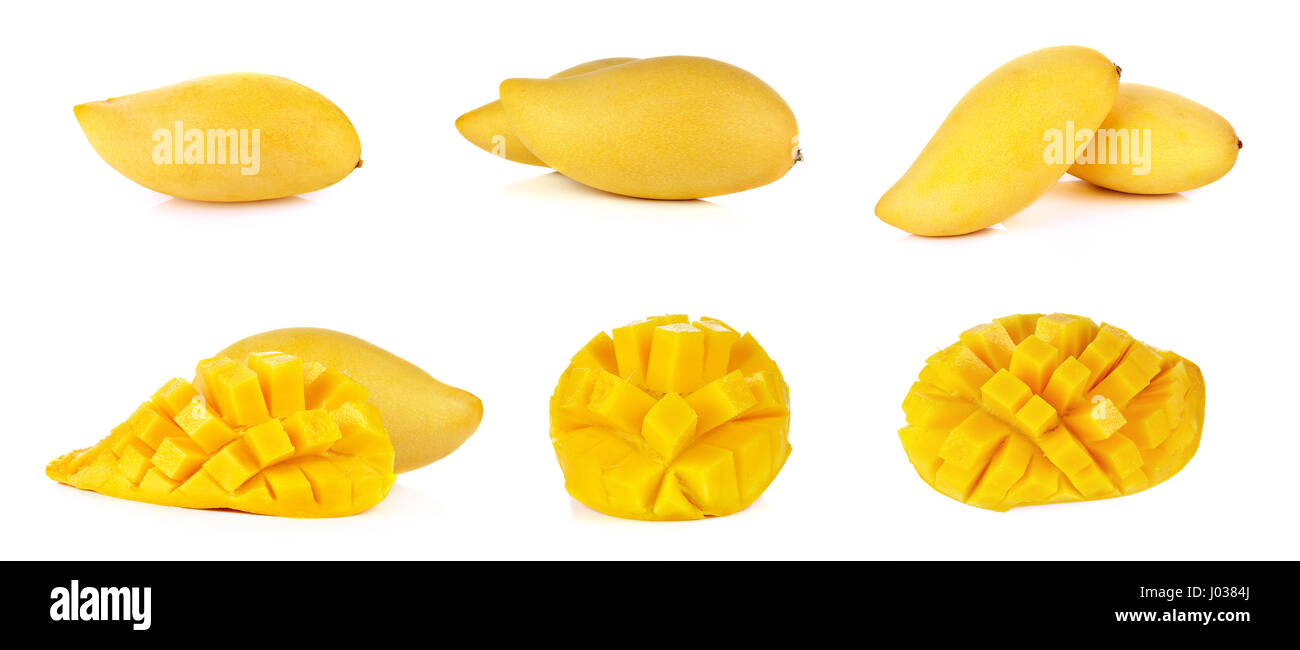 Set of Ripe mango isolated on white background Stock Photo - Alamy