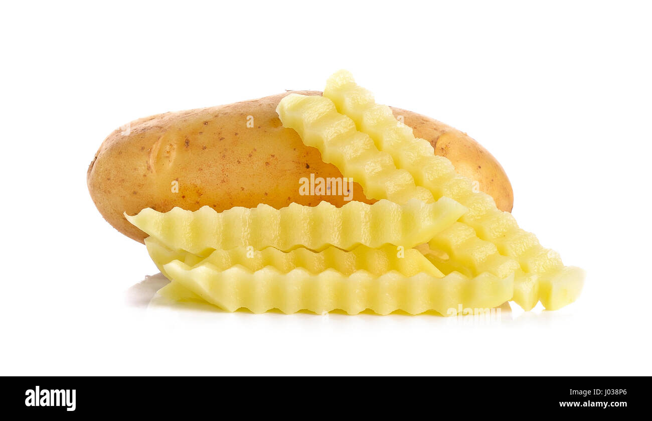 Slice with Potato isolated on the white background Stock Photo - Alamy