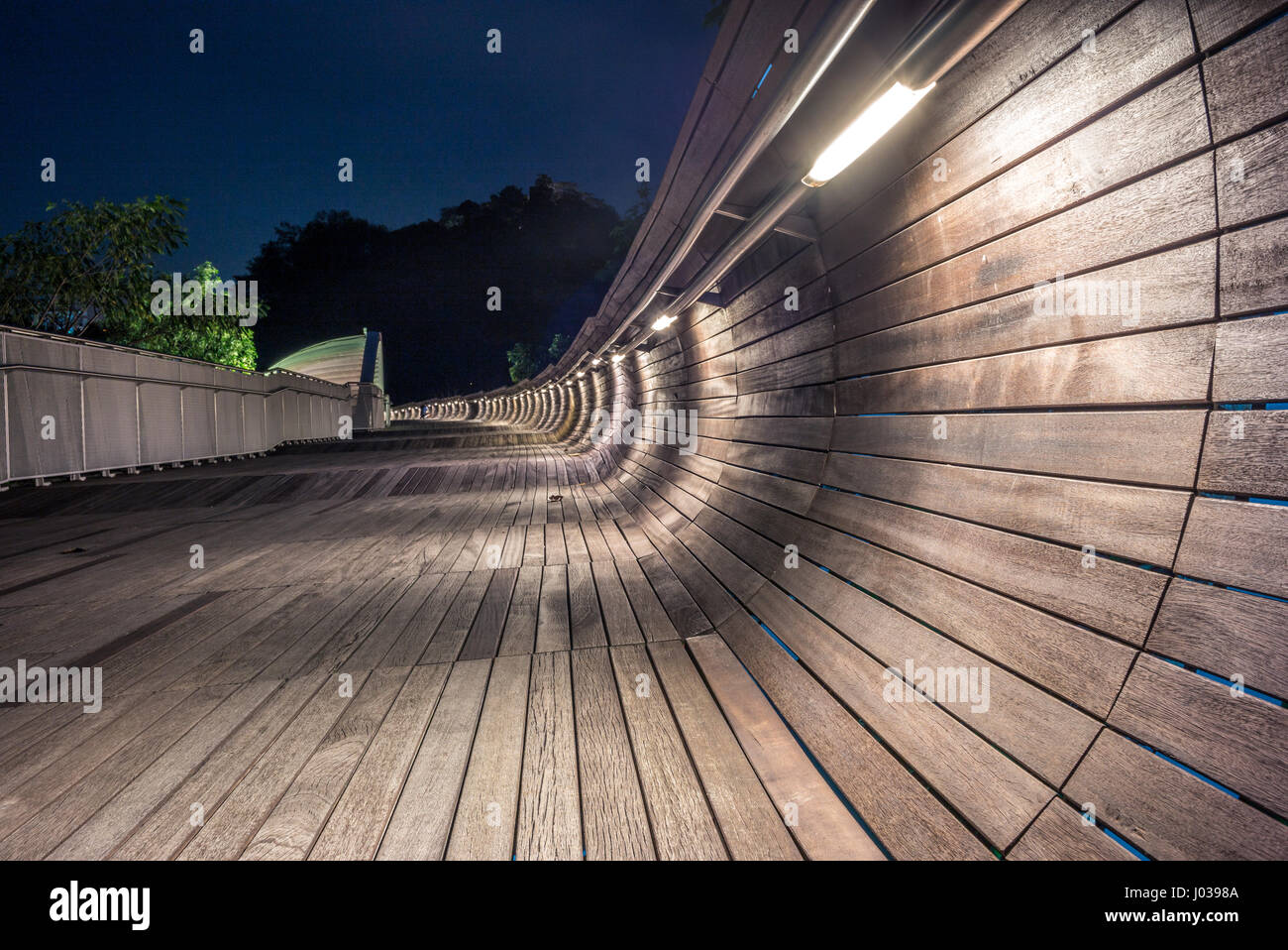 Pedestrian bridge of the Henderson Waves on Mount Faber in Singapore ...