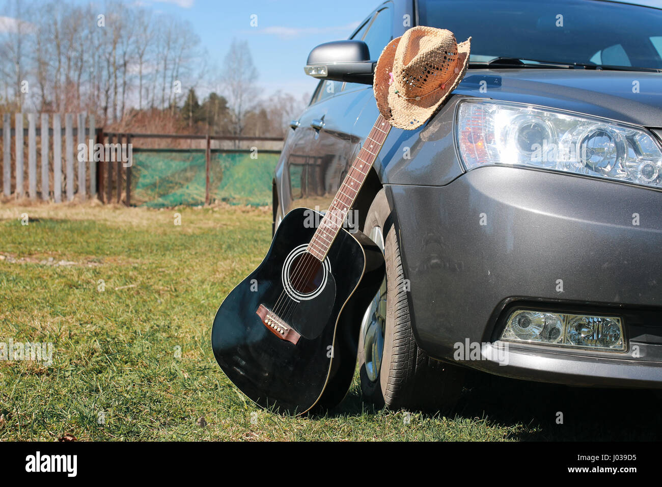 guitar outdoor near car Stock Photo - Alamy