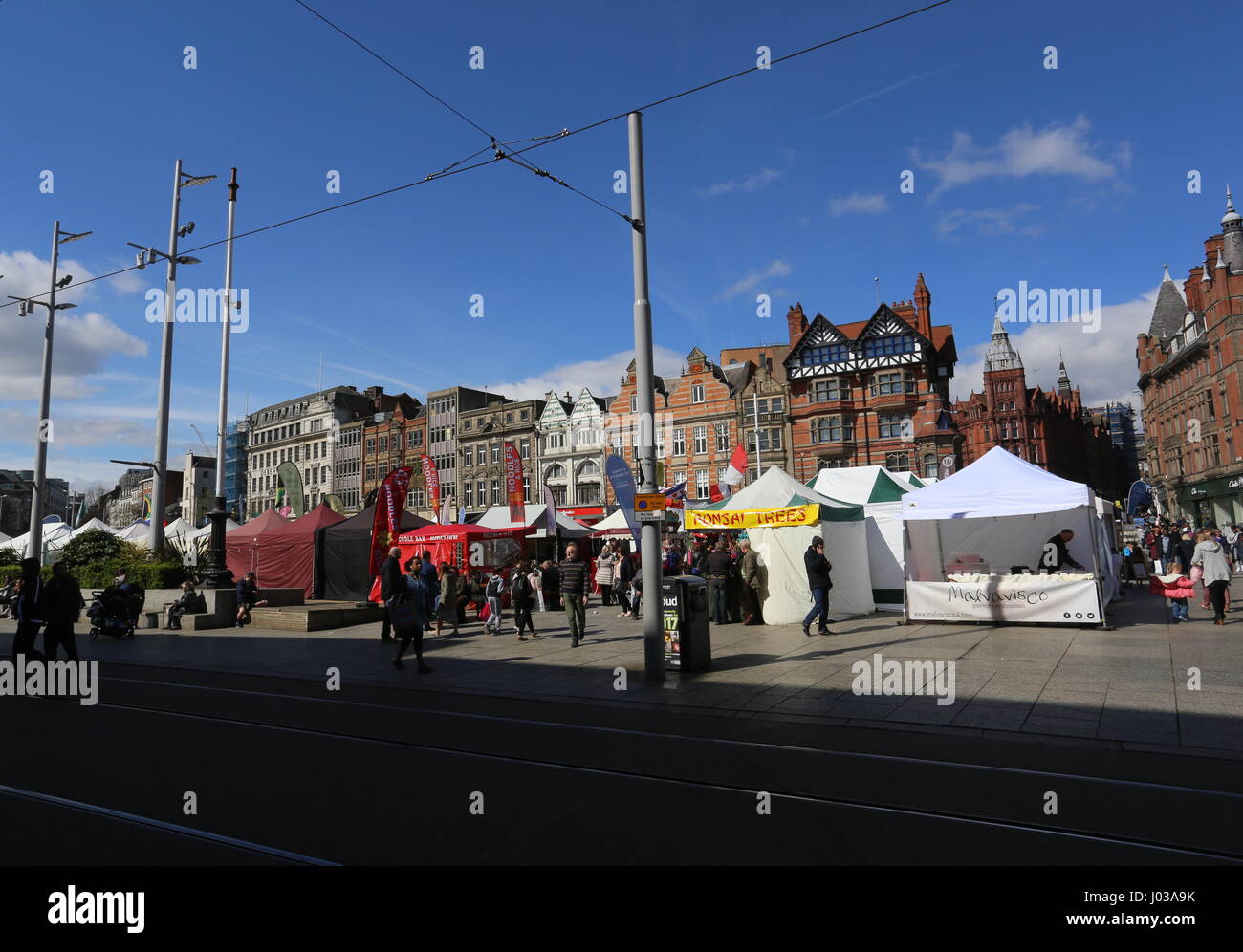 Market in Old Market Square Nottingham UK April 2017 Stock Photo - Alamy