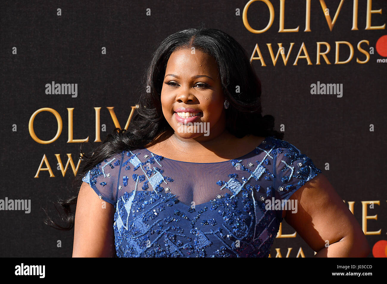 Amber Riley attending the Olivier Awards 2017, held at the Royal Albert ...
