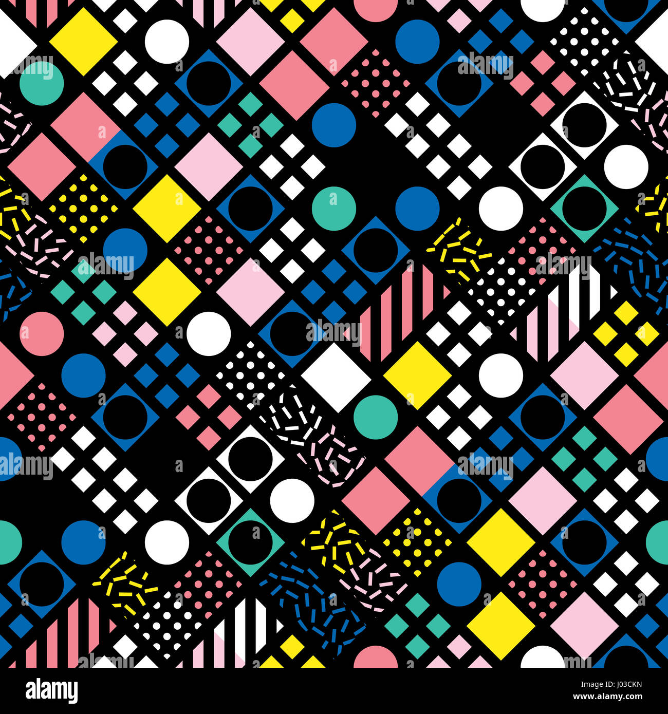 Colorful bold bright seamless pattern. Trendy design in 80-90s style ...