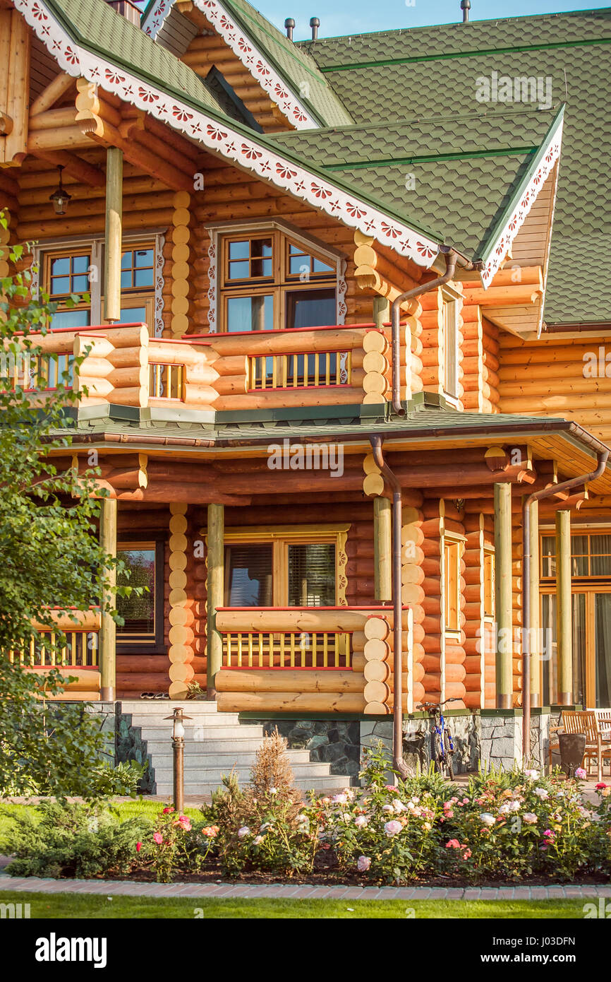 Details of wooden country house Stock Photo - Alamy