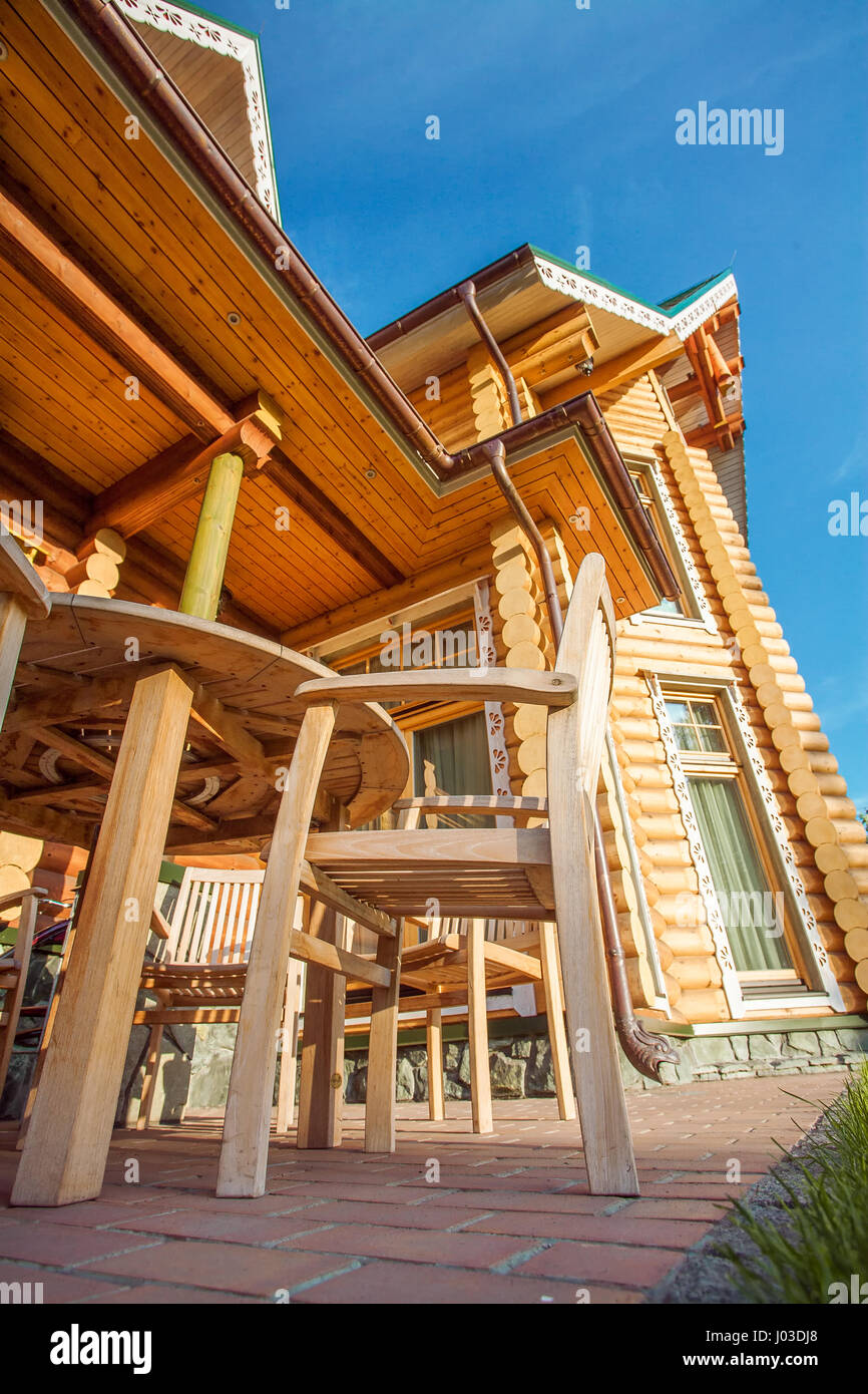 Details of wooden country house Stock Photo - Alamy