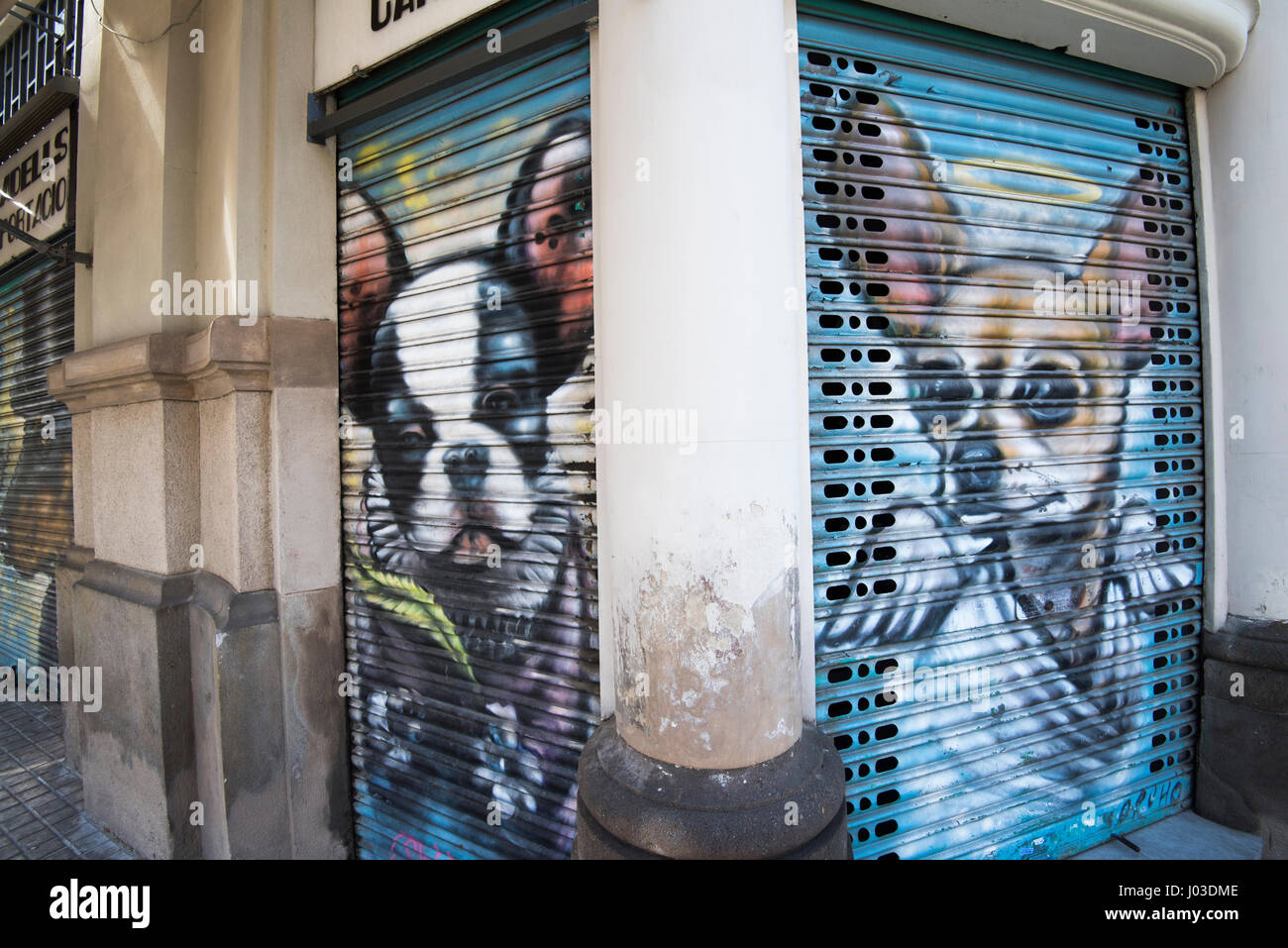 Street art painted on roller shutter hi-res stock photography and ...