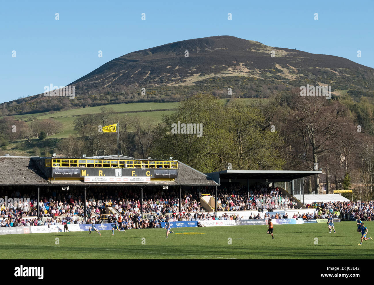 A large crowd watch the 2017 Aberdeen Asset Melrose Sevens at the ...