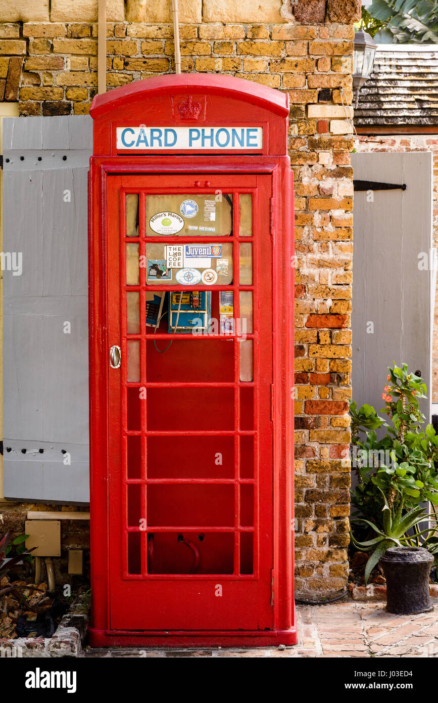 Telephone box outside Copper and Lumber Store, Nelson's Dockyard ...